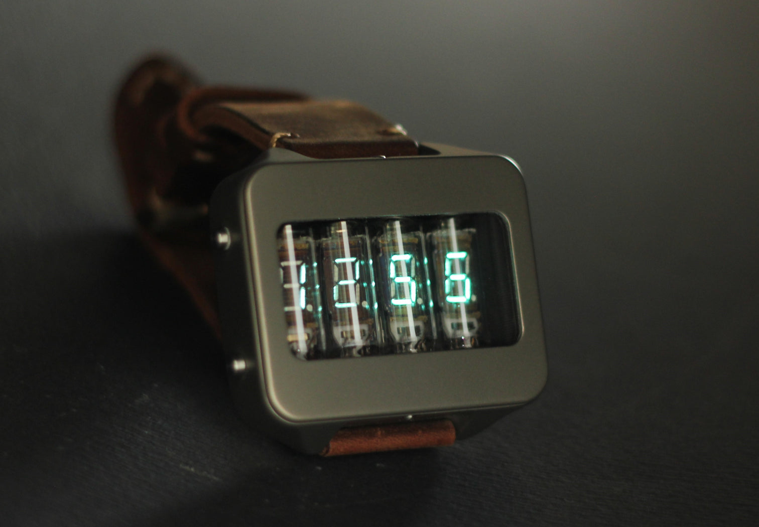 Nixie titanium watch metro matrix