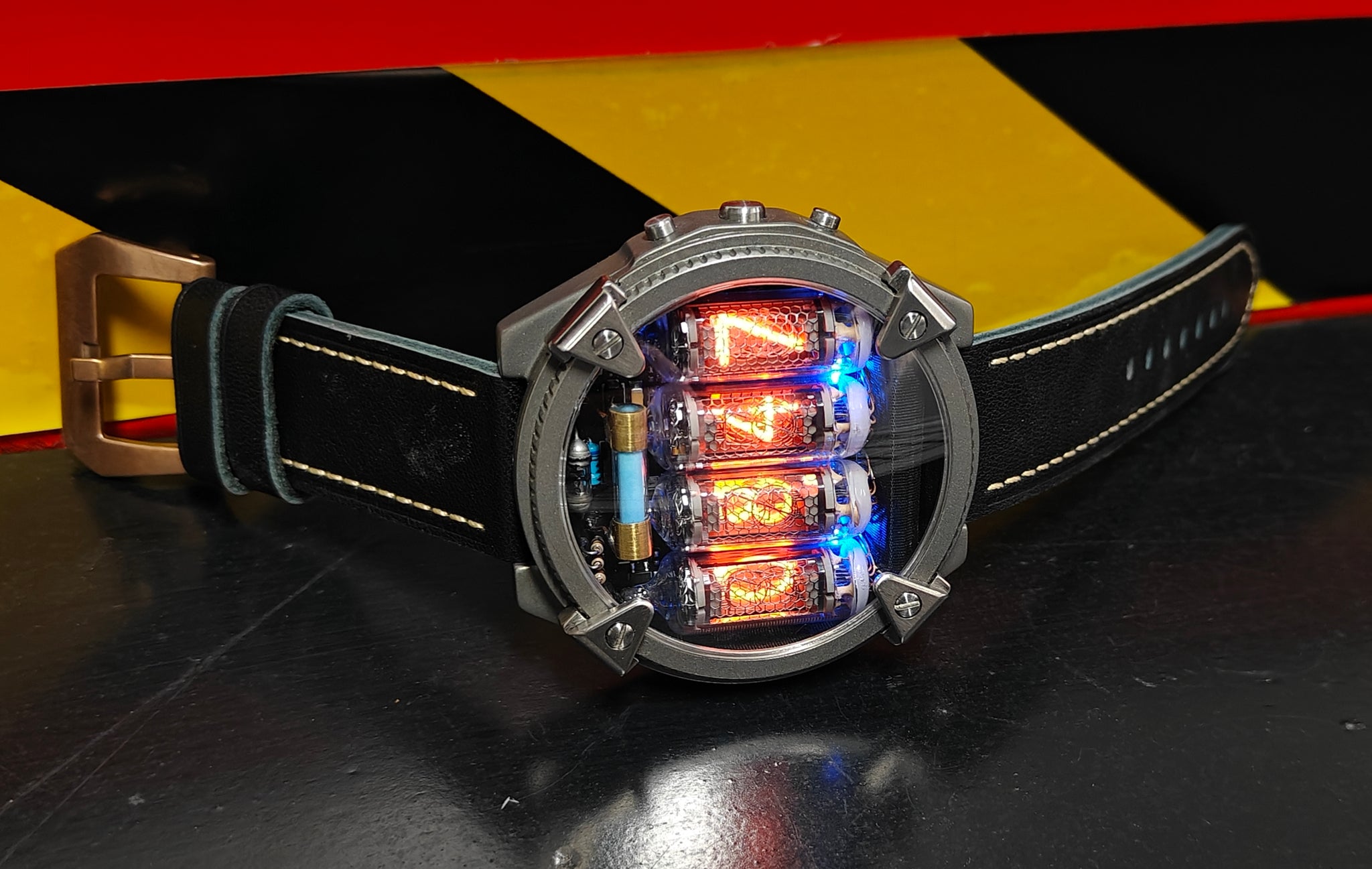 Nixie watch, Titanium , Handmade