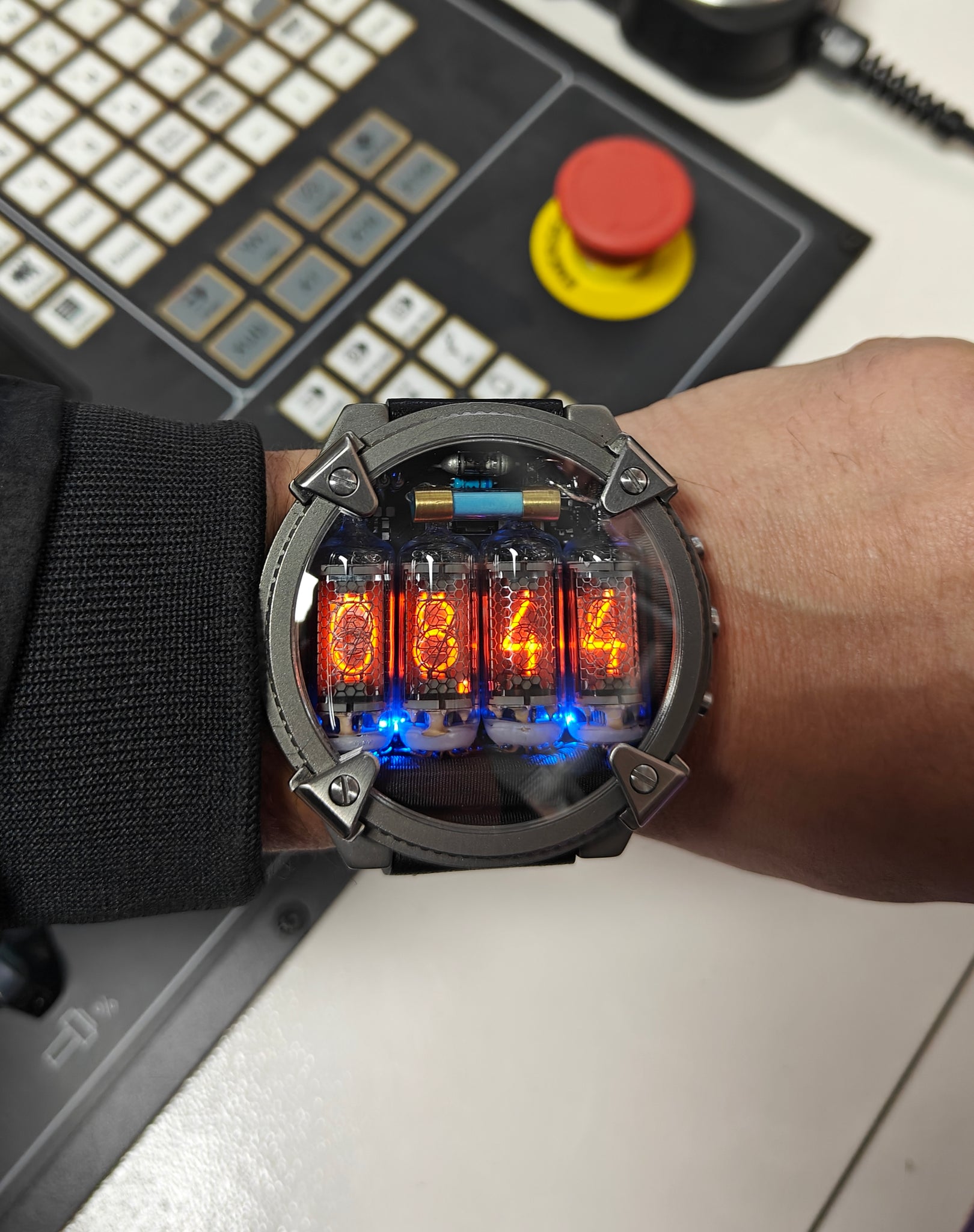 Nixie watch, Titanium , Handmade