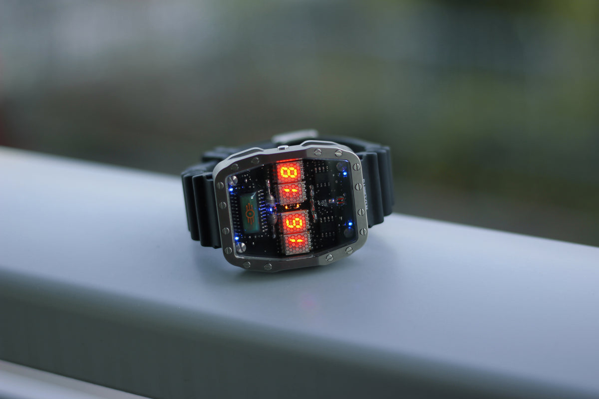 Titanium wrist watch , handmade, Made in Italy