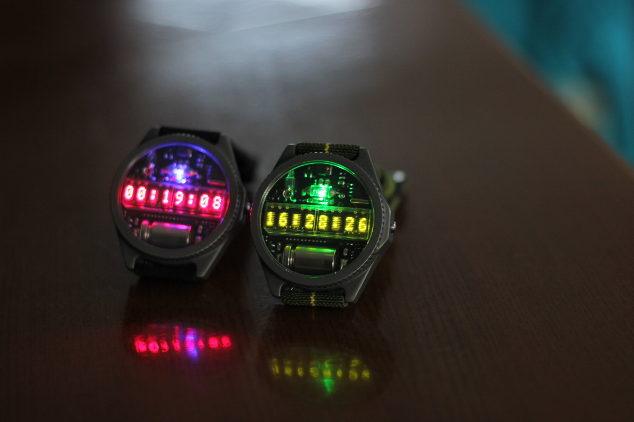 Nixie titanium watch metro matrix