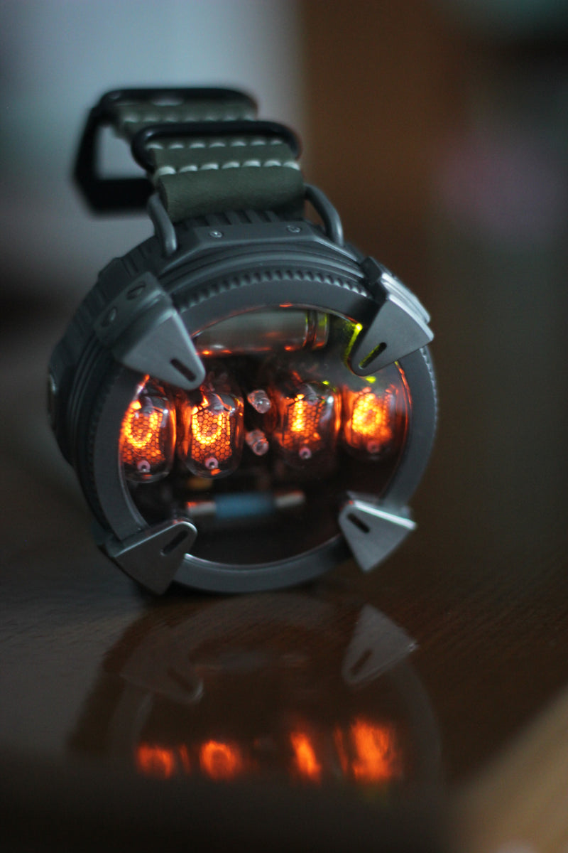 Nixie watch ,Handmade ,titanium watch, Nixie watch , with γ , β and X-