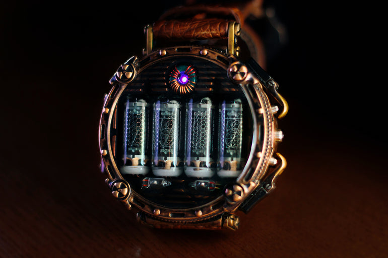 Nixie titanium watch metro matrix