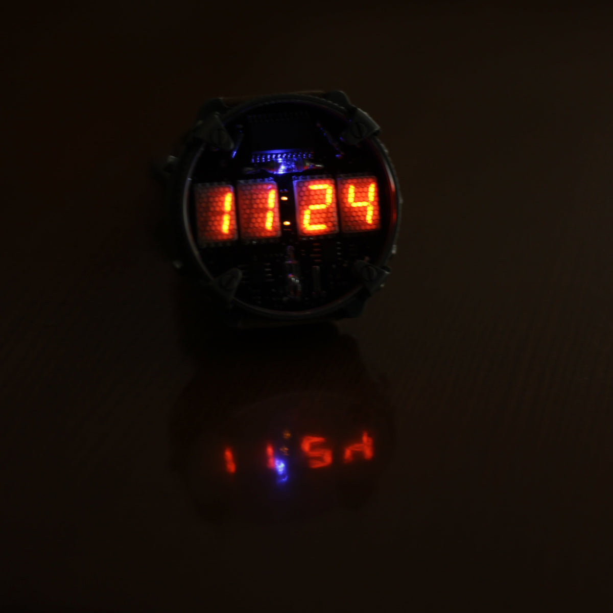 Titanium Orange Led Metro Nixie Watch Wi-fi connection