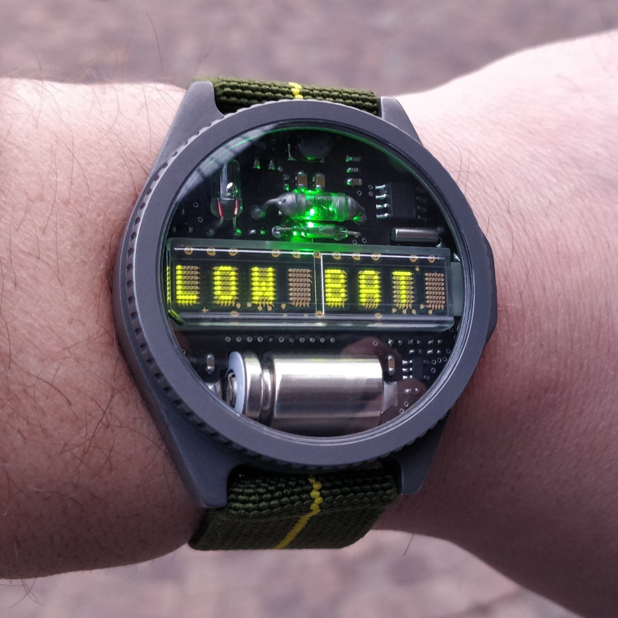 Nixie watch , Titanium watch, self made, with accelerometer and Wi-Fi