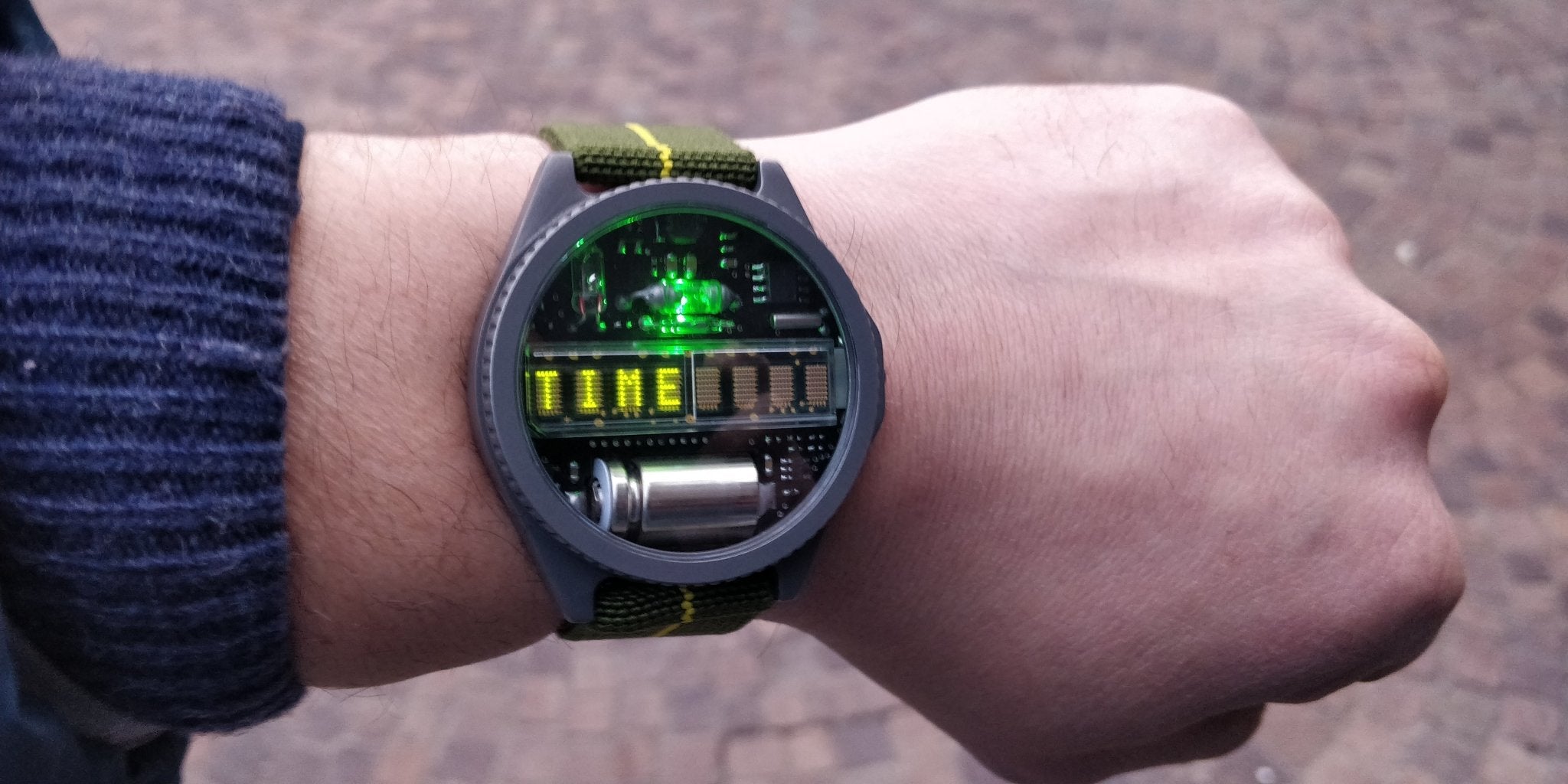 Nixie watch , Titanium watch, Handmade, with accelerometer and Wi-Fi
